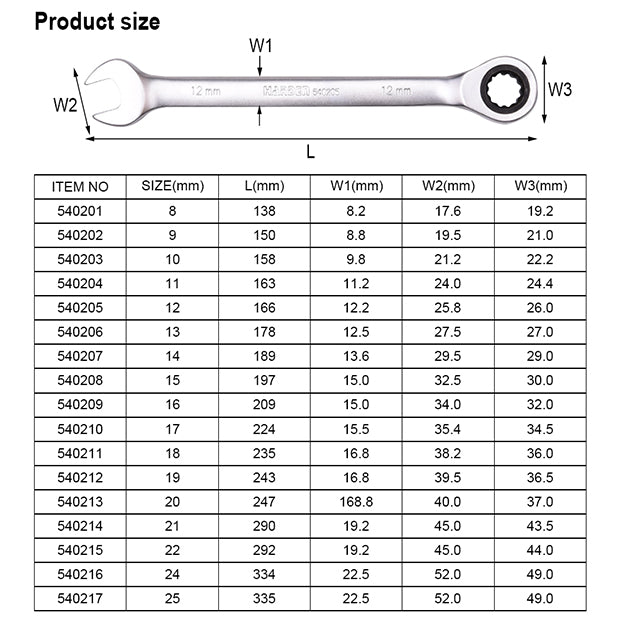 10mm Fixed Ratchet Combination Wrench